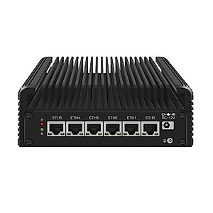 HUNSN Micro Firewall Appliance, Mini PC, VPN, Router PC, Intel 6 Cores I3 1215U, RJ24, AES-NI, 6 x 2.5GbE I226-V, HDMI, DP, USB3.2, Type-C, TF, Barebone, NO RAM, NO Storage, NO System