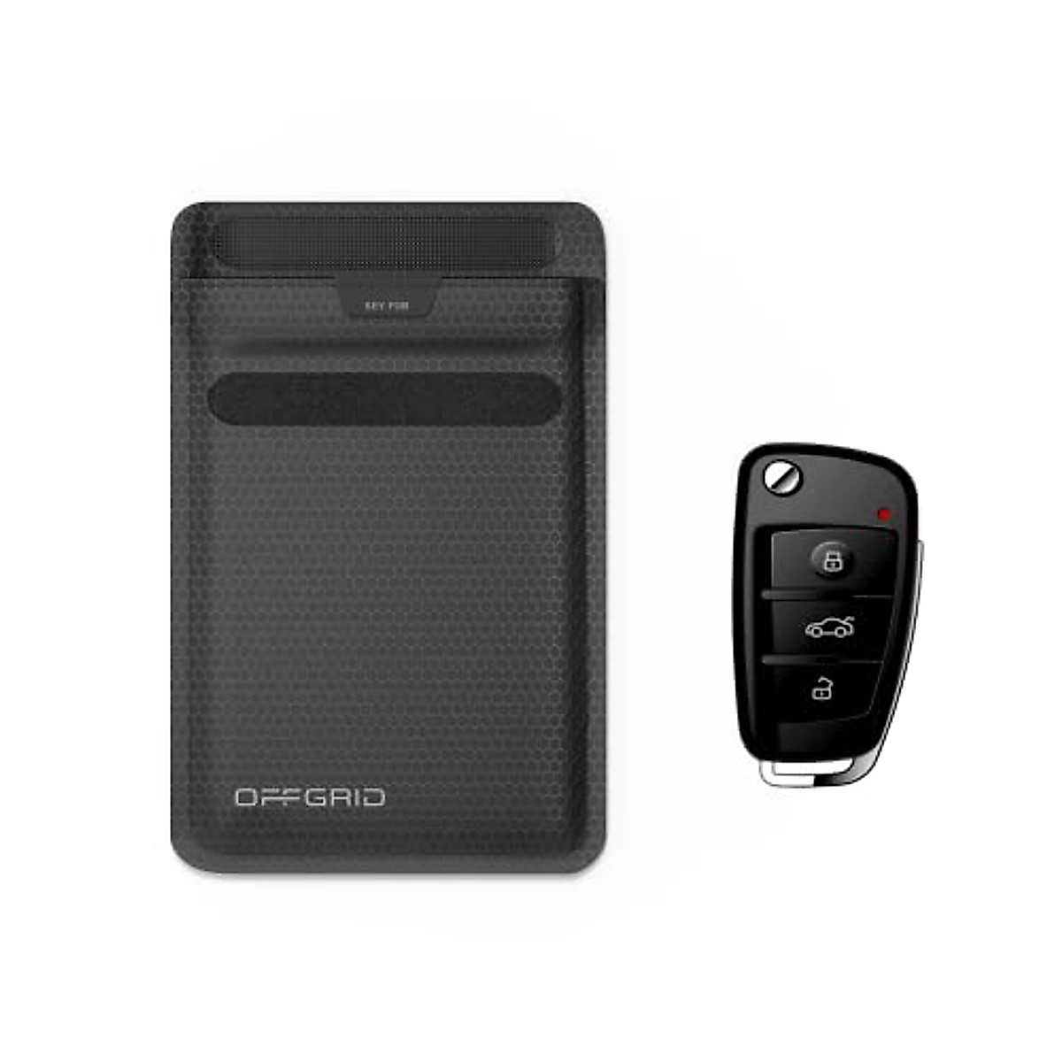 OffGrid Faraday Key Fob Protector, Premium Signal-Blocking Faraday Bag for Key Fob - Car RFID Signal Blocker, Anti-Hacking Pouch, Anti-Theft Key Bag (Black)