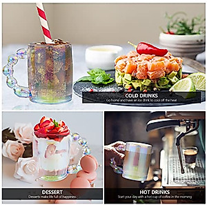 Iridescent Glasses Coffee Mug Insulated Heavy Espresso Mugs Crystal Vintage Glass Tea Cup with Handle, for Drinking Hot Beverages Cappuccinos Latte Café Cocktail Beer,11OZ. 330ml Gift Package