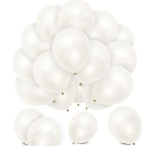 Elecrainbow 12 Inches 320 Grams Thickened White Balloons,White Party Supplies for Birthday Wedding Baby Shower Graduation Anniversary Memorial Day,100 Count