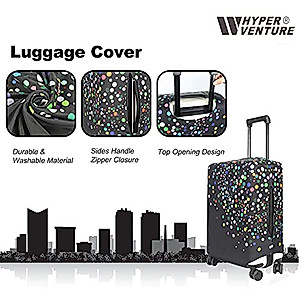 HYPER VENTURE Washable Luggage Cover - Fashion Suitcase Protector Fits 27-30 Inch Luggage (Color Dots, L)