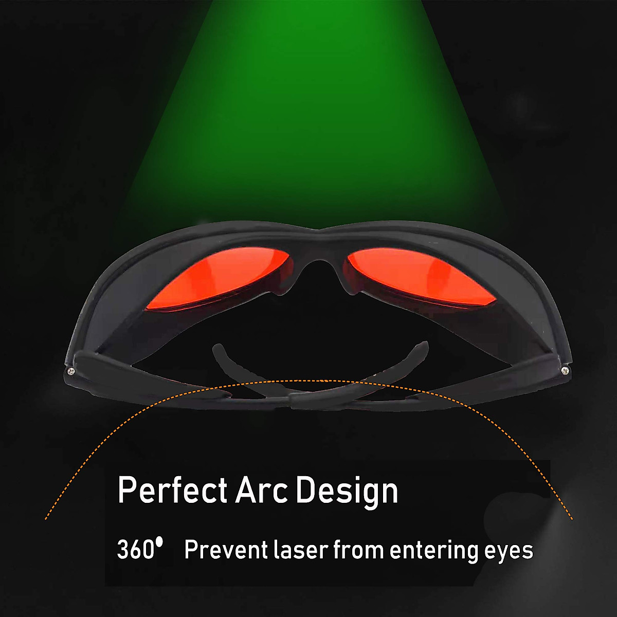 Laser Safety Goggles 532nm OD 6+ Professional 180nm-532nm Wavelength Violet/Blue/Green Laser Protective Glasses for 405nm, 445nm, 450nm,473nm 532nm Laser Fit Dazzling Lasers, Like Engraving Machines