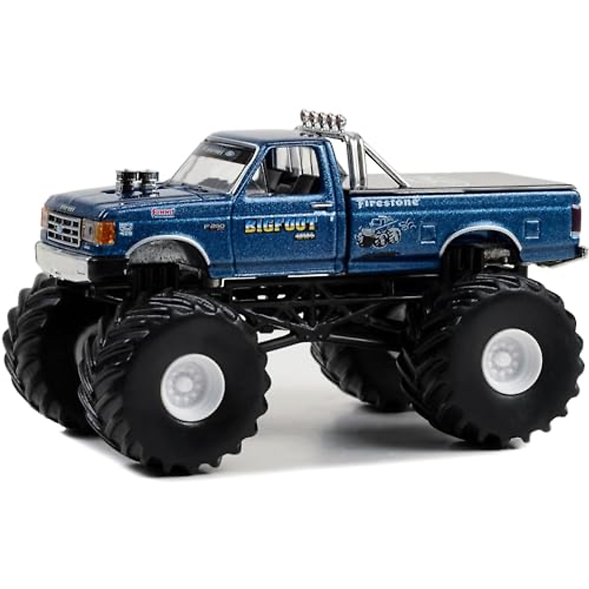 1987 F-250 Monster Truck Blue Metallic Bigfoot #3" "Kings of Crunch Series 13 1/64 Diecast Model Car by Greenlight 49130D