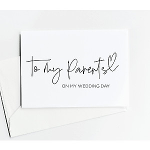 To My Parents Wedding Day Card -Mom and Dad of the Bride and Groom Gifts - Card and Envelope