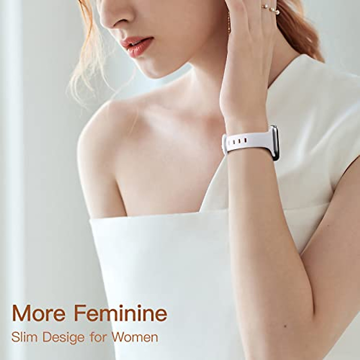 Lerobo Slim Bands Compatible with Apple Watch Band 40mm 38mm 44mm 45mm 42mm 41mm 49mm SE Ultra iWatch Bands Series 8 7 6 5 4 3 2 1 for Women Men,Soft Narrow Sport Strap Thin Wristband for Apple Watch