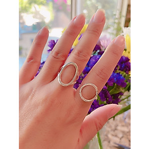 MINDDHA Sterling Silver Circle Ring - Handmade Infinity Band from Israel - Dainty Karma Ring for Women - Ideal Gifts for Anniversary, Birthday, Special Occasions - Stylish Ring, 3.8mm Width, Size 9