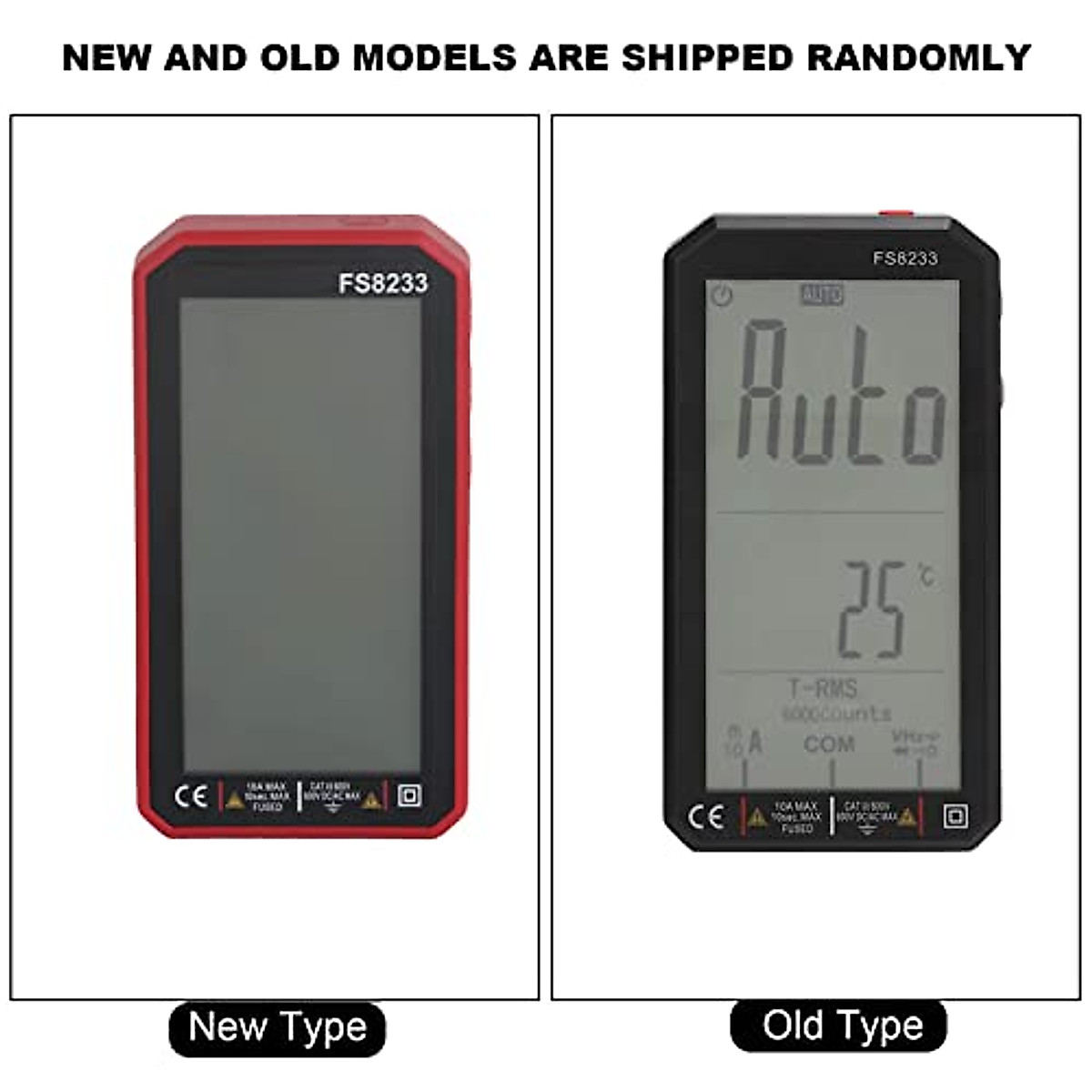 FS8233 Digital Multimeter Large LCD Screen Resistance Capacitance Meter Universal Smart Multi Testers for Home