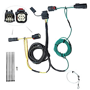 MECMO 4 Way Flat Trailer Wiring Harness for 2009-2020 Ford Flex All Styles, Plug-in Simple T-Connector Vehicle Side 4-Pole Flat Trailer Hitch Wiring -18 Gauge Bonded Wire
