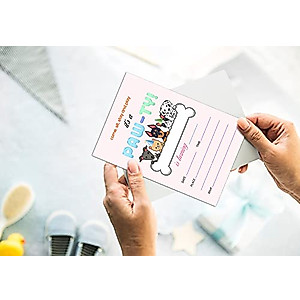 WwongxianB Birthday Party Invitation Cards for Kids, Teens Party Invites Cards, Pet Puppy Dogs Party Celebration, Birthday Party Supplies, 20 Fill-in Invitation Cards With Envelopes Set -SR A013