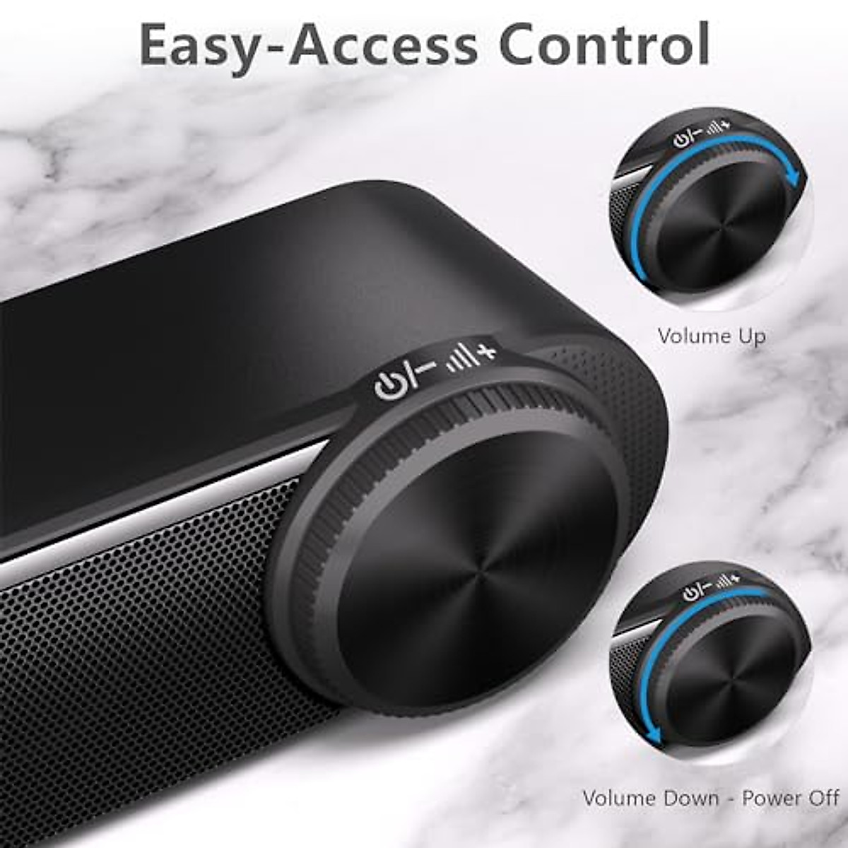 Jeecoo A30 Wired Computer Speakers PC Soundbar for Monitor - Clear Sound, USB-Powered w/3.5mm AUX, Big Volume Control - Laptop Tablet Compatible