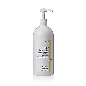 R&R Lotion Industrial Zinc Oxide Sunscreen SPF36, Full Broad Spectrum, Rubs in Clear, Protects immediately, 80-min water resistance. . 32oz., white, ISSC-32-30+FF