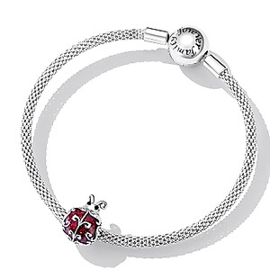 Pattern Ladybug Charm 925 Sterling Silver Charm Fits For Pandora Bracelet Necklace