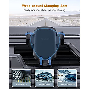 Car Phone Holder Mount, Sturdy Cell Phone Car Mount with Metal Hook Clip, Air Vent Car Mount for iPhone 14 13 12 11 8 Plus Pro Max Mini XS XR X Pixel 7 6 5 4 Samsung S23 S22 S21 S10 Ultra Smart Phones