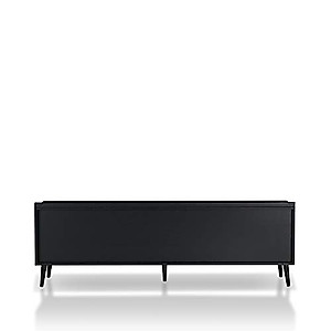 Furniture of America Trubico Mid-Century Wood Storage 70-Inch TV Stand in Black