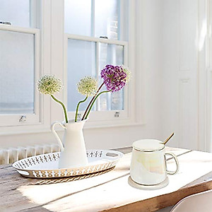 12 Pcs Ceramic Tiles for Crafts Coasters, Absorbent Stone Coaster Blanks for Crafts, 4inch Ceramic White Tiles Unglazed with Cork Backing Pads, Decorate Your Own Coaster DIY Project