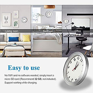 Newwings Hidden Camera Wall Clock Nanny Cam with Motion Detection, Indoor Security Spy Camera for Home and Office, No WiFi Vision No Audio