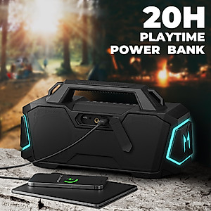 Bluetooth Speaker,MusiBaby Speakers Bluetooth Wireless,Waterproof,Portable Bluetooth Speaker with 80W Booming Sound,20H Play,IPX6,DSP,Dual Pairing,Bluetooth 5.3,Outdoor Speaker for Camping,Beach,Gifts