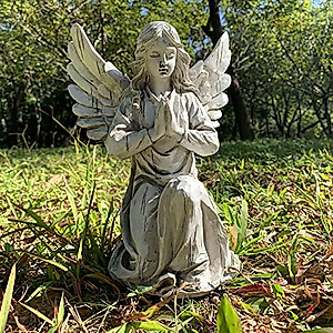 Handsider Garden Statue Angel Religious Fairy Sculpture Waterproof Decorative Figurine Art Decor for Patio, Lawn, Yard, Housewarming Ornament Present