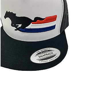 CMFRTS Mustang Horse Snapback Trucker hat - Surfing, Golf, Hiking BlackWhite, One Size