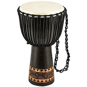 Meinl Percussion Djembe Hand Drum Circle Instrument, Carved Mahogany Headliner Series — NOT Made in China — African Mali Weave Ropes, 2-Year Warranty, Congo, Extra-Large (HDJ1-XL)