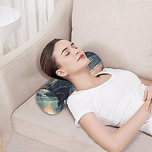 xigua Deers Neck Roll Pillow for Neck Relief with Removable Washable Cover - Memory Foam Round Cylinder Bolster, Ergonomically Designed for Head, Neck, Back, and Legs