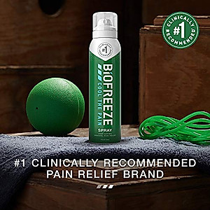 Biofreeze Pain Relief Spray, 4 oz. Aerosol Spray, Pack of 2, Colorless (Packaging May Vary)