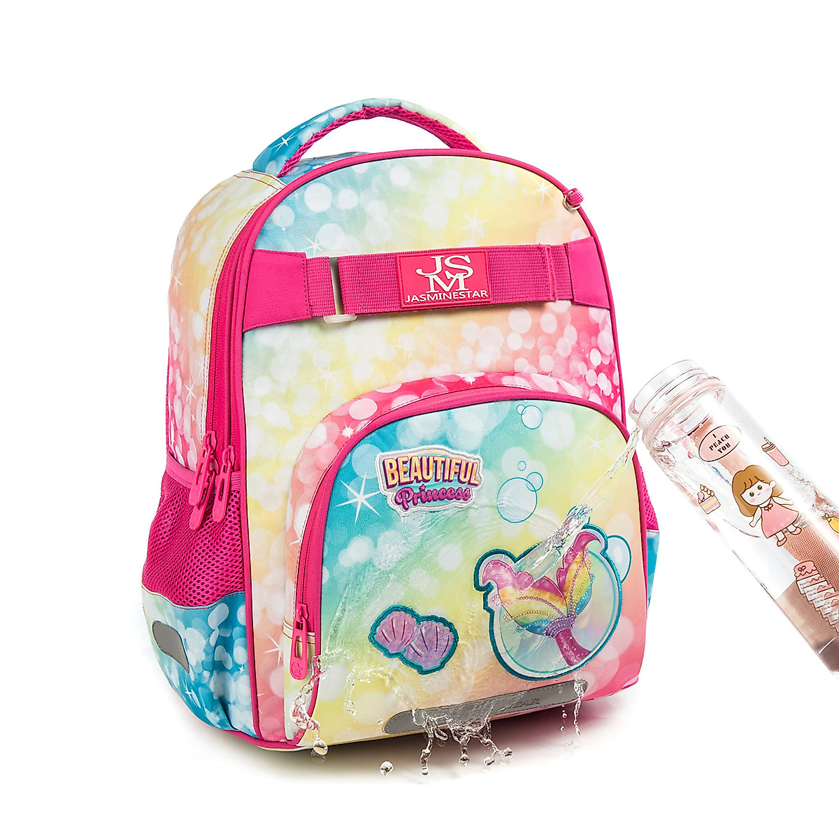 School Girls Boys Kids Backpack for Preschool Kindergarten Elementary School Backpack for Girls Boys Kids Lightweight and Multi functional Heavy Duty carry on Backpack with Lunch Bag Mermaid