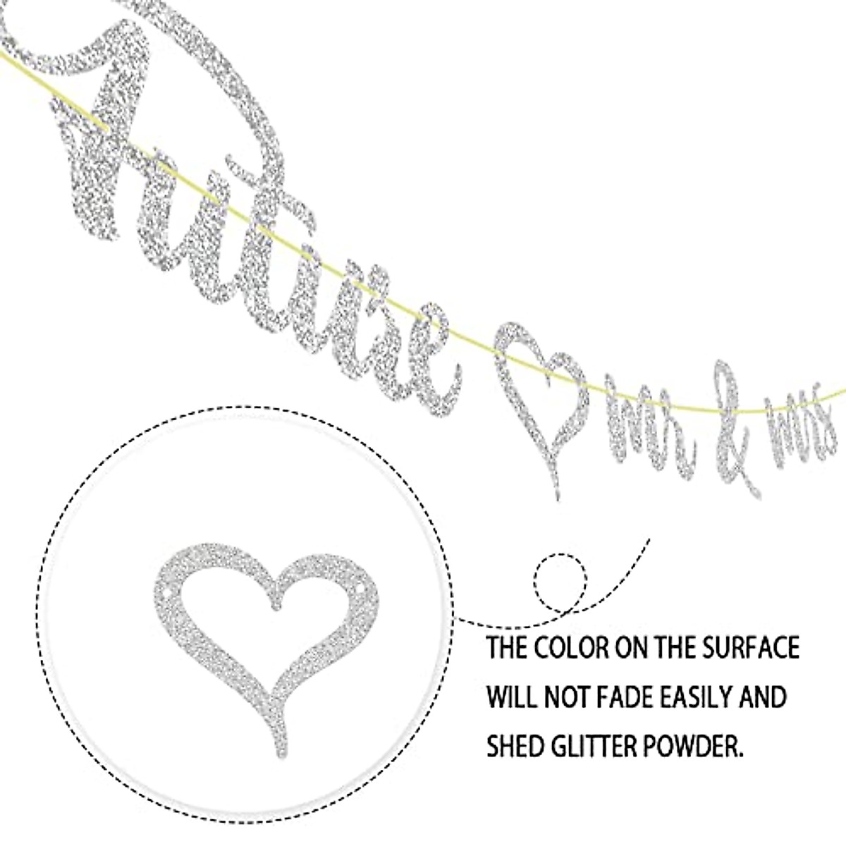 Future Mr & Mrs Banner, We're Engagement Silver Glitter Sign, Bridal Shower and Groom Wedding Party Decorations