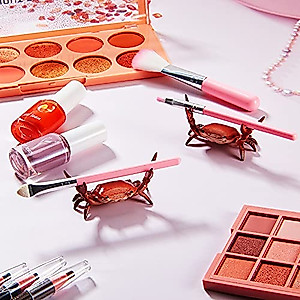 Zonon 2 Pieces Japanese Creative Cute Crab Pen Holder Weightlifting Crabs Pen Holder Stand Bracket Storage Pen Rack for Christmas Graduation Gift Office Home Store Accessories Holder (Red)