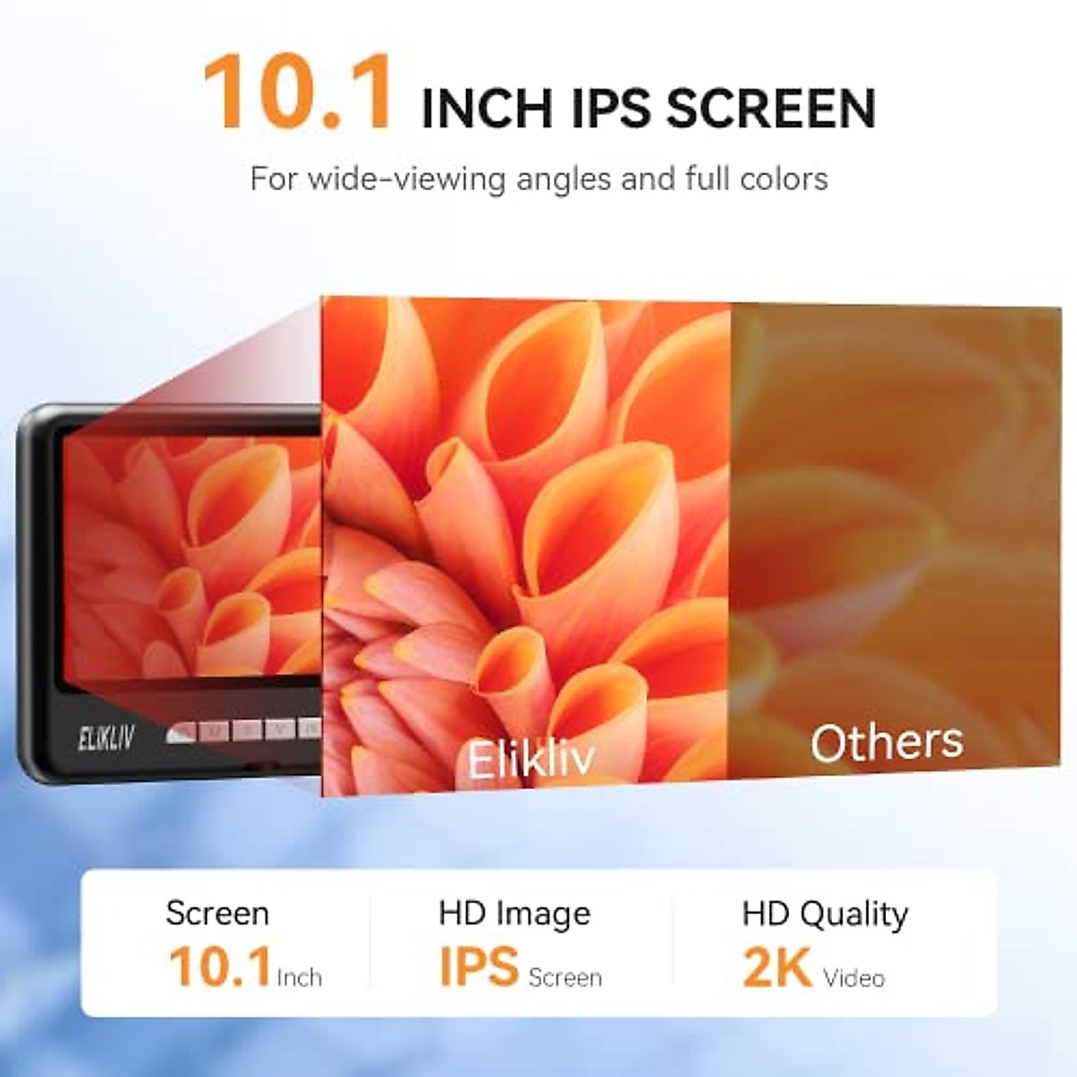 Elikliv EDM402 Max 10.1" HDMI Digital Microscope 1200X with 2K IPS Screen, 24MP LCD Digital Microscope with 64GB TF Card, Bottom Transmitted Light, 10" Long Stand for Entire Coin, PC/TV Compatible