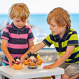 Lenporl DBZ Dragon Ball Action Figure Toys with 1.4 Inch Crystal Stars Dragon Ball and Transparent Base, Goko Action Figure with Gift Box for Birthday Gifts