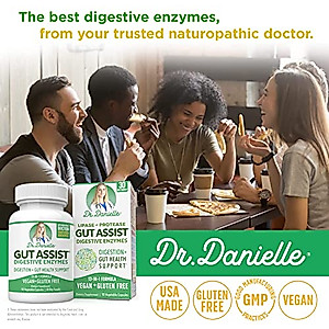 Gut Assist Digestive Enzymes Supplement to Aid in Breaking Down Proteins, Fats, and Carbohydrates for Digestion, Vegetarian Formula for Better Digestion & Lactose Absorption with Amylase & Protease