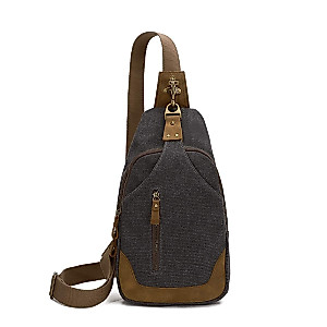KL928 Canvas Sling Bag Crossbody Backpack Shoulder Casual Rucksack for Men Women