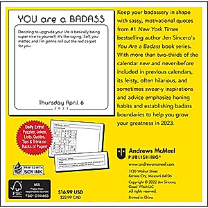 You Are a Badass 2023 Day-to-Day Calendar