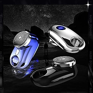 Electric Razor for Men, 2023 Mini-Shave Portable Foil Shaver, Pocket Size Portable Shaver Wet Dry Mens Beard Shavers, USB Rechargeable Razor Easy One-Button Use for Home,Car,Travel
