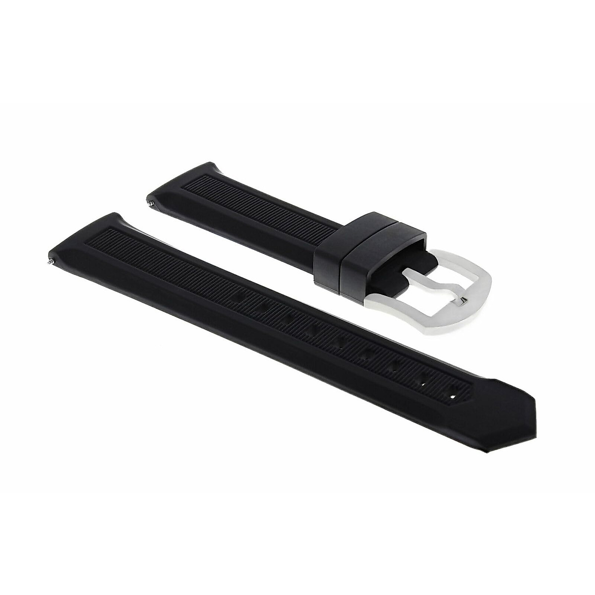 Ewatchparts 20mm Rubber Watch Band Strap Compatible With Tag Heuer F1 Aquaracer CAF1112, WAB2011 Black