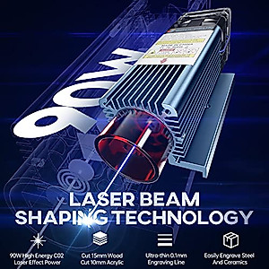 SCULPFUN S9 Laser Engraver, 90W Effect High Precision CNC Laser Engraving Cutting Machine, High Energy Laser Cutter for 15mm Wood, 0.06mm Ultra-Fine Fixed-Focus Compressed Spot, Expandable Area