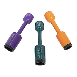 Lisle 12200 Stubby Torque Stick Set, 3pc, Orange, Green, Purple, 17mm, 19mm, 21mm
