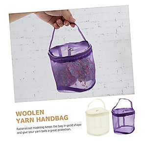 Gogogmee Mesh Tote 2pcs Wool Storage Bag Braid Accessories Thread Home Tools Woven Tote Bag Yarn Balls Organizer Basket Knitted Tote Bag Knitting Bag Mesh - Nylon Wire Clamp