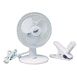 Comfort Zone 6" Clip and Desk Fan Combo Pack, White