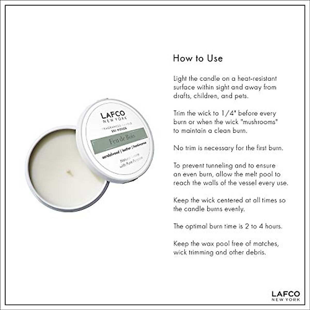 LAFCO NEW YORK – Travel Sized Scented Candle in Ski House Feu de Bois with Hints of Sandalwood, Leather Accord and Frankincense (4 oz.)