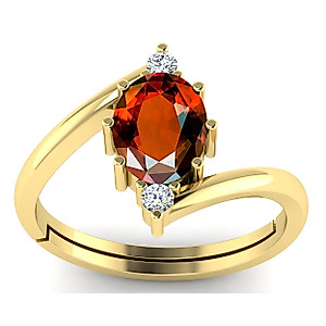 SirDaksh 6.50 Carat Natural Gomed Looes Gemstone Gold Plated Ring For Women's