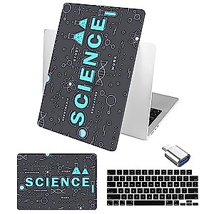Batianda Case for 15-inch MacBook Air 2024 M3 2023 M2 Chip Model A3114/A2941, Unique Designed Protective Plastic Hardshell & Keyboard Cover & OTG Adapter -Durable Scratch-Resistant, Science