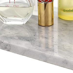 Hipiwe Marble Vanity Tray Dresser Perfume Tray Bathroom Counter Tray Marble Decorative Tray Candle Tray Marble Serving Tray Marble Cutting Board for Kitchen, 10.2"x 6.3"