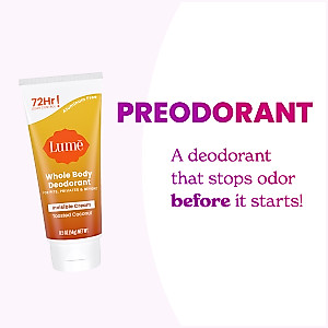 Lume Whole Body Deodorant 5 Pack Sampler - Invisible Cream Minis - 72 Hour Odor Control - Aluminum & Baking Soda Free (Clean Tangerine, Lavender Sage, Peony Rose, Toasted Coconut, Unscented)