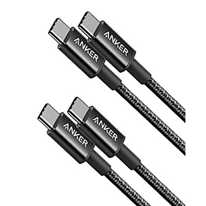 Anker Charger Cable, New Nylon USB C to USB C Cable (3.3ft, 2Pack)Type C 60W(3A) for iPhone 15 / 15Pro/ 15Plus/ 15ProMax, iPad Mini 6/ Pro 2021, iPad Air 4, MacBook Pro 2020, Samsung Galaxy S23,Switch