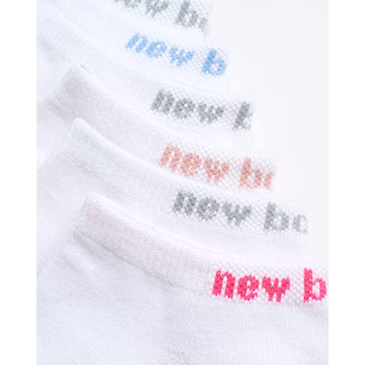 New Balance Women's Athletic Socks - Cushion Low Cut Ankle Socks (6 Pack), Size 4-10, White Assorted