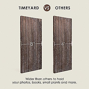 TIMEYARD Decorative Wall Hanging Shelf - Distressed Wood Jute Rope Floating Shelves - Rustic Home Wall Decor - Set of 2