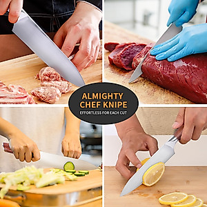 BOMCET 8" Pro Chef's Knife, Super Sharp Blade HRC62+ German Steel Kitchen Knife with Ergonomic Handle Design