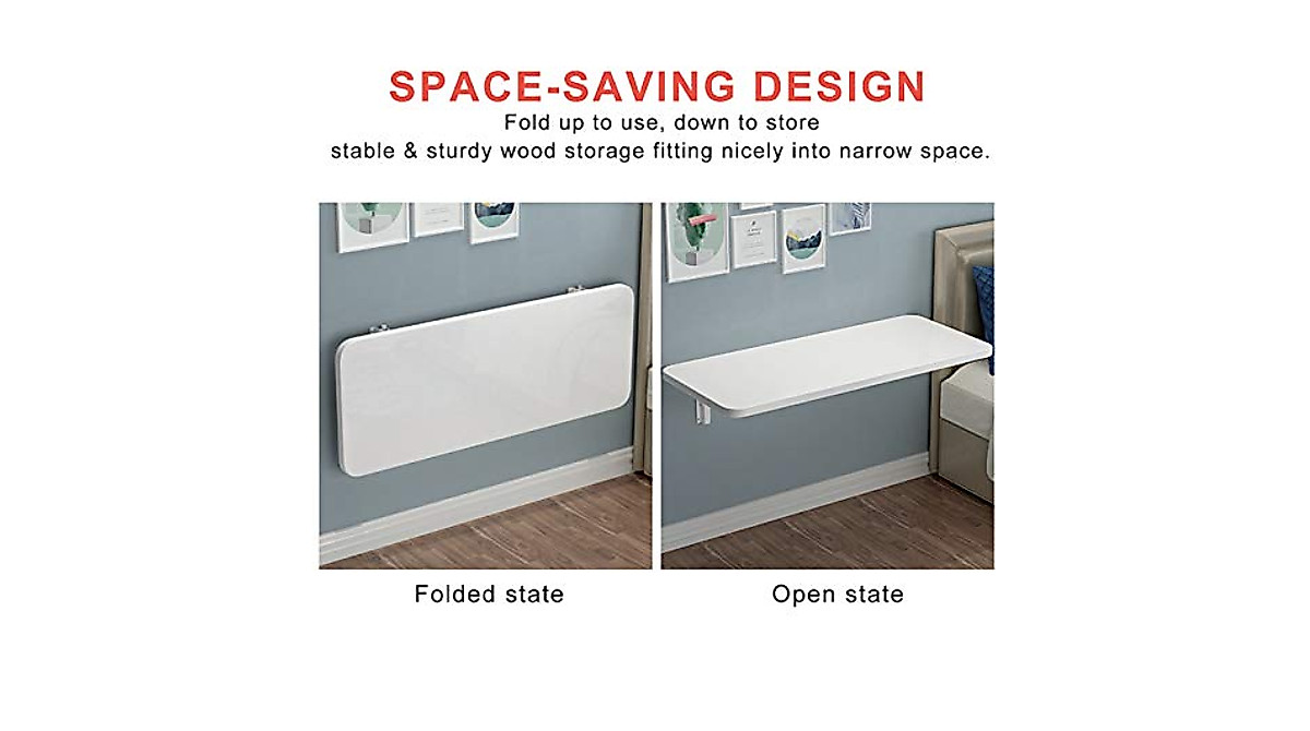 Wall Mounted Folding Desk - Space-Saving Home Office & More